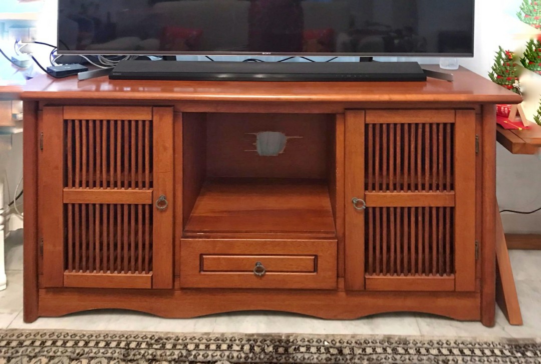 Solid wood balinese inspired TV console sideboard, Furniture, Others on ...