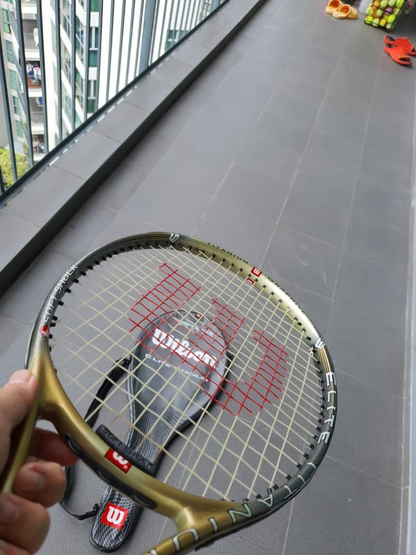 Wilson Elite Titanium soft shock Tennis Racket, Sports Equipment ...