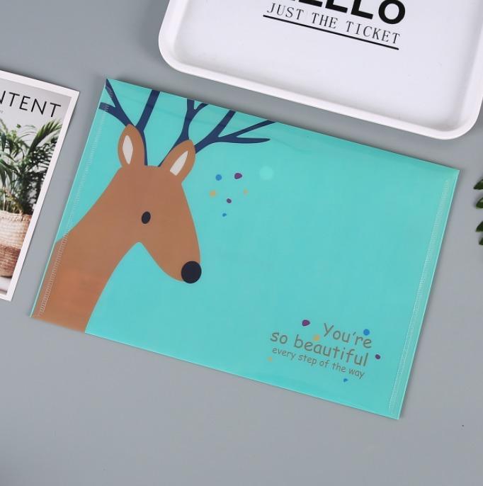 A4 size cartoons animals pocket folder with button Office & Student ...