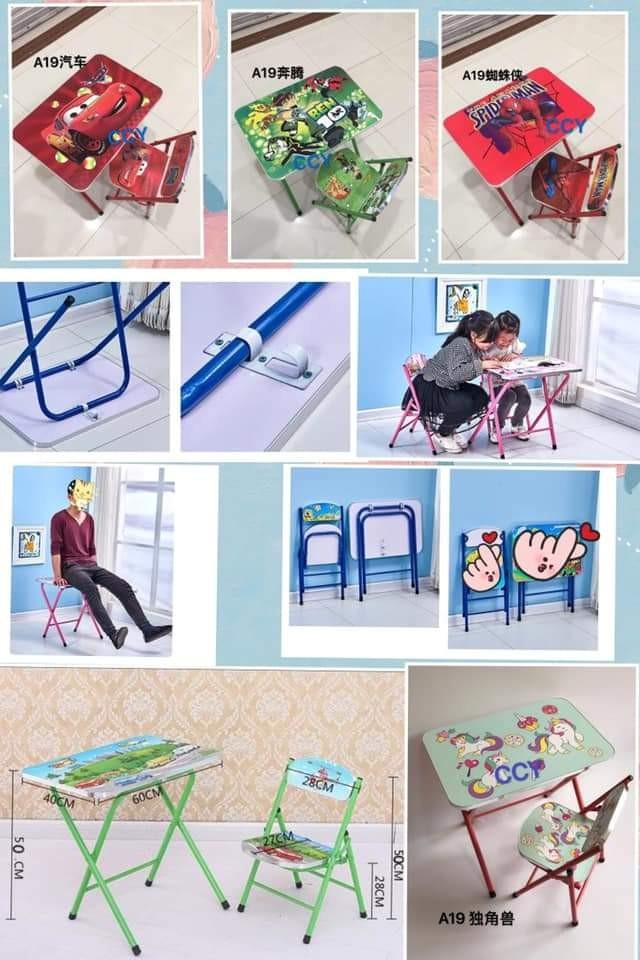 [RESTOCKED] Foldable Character Study Table and Chair for Kids (Unicorn ...
