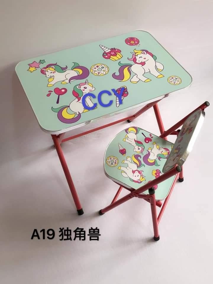 [RESTOCKED] Foldable Character Study Table and Chair for Kids (Unicorn ...