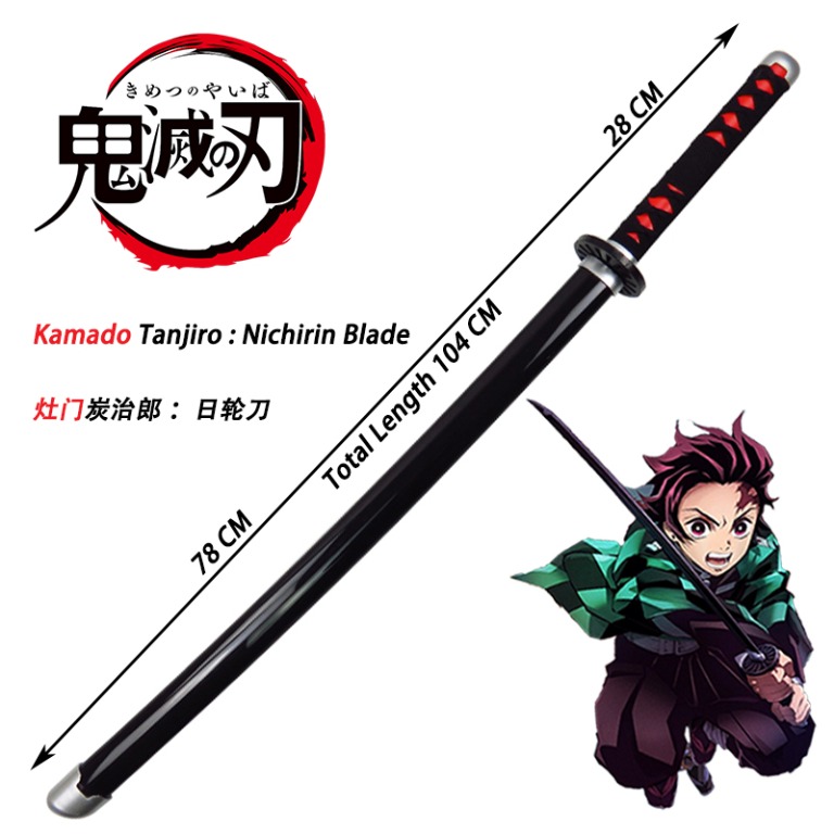 Demon Slayer Kamado Tanjiro Nichirin Blade (Cosplay Wooden Sword ...