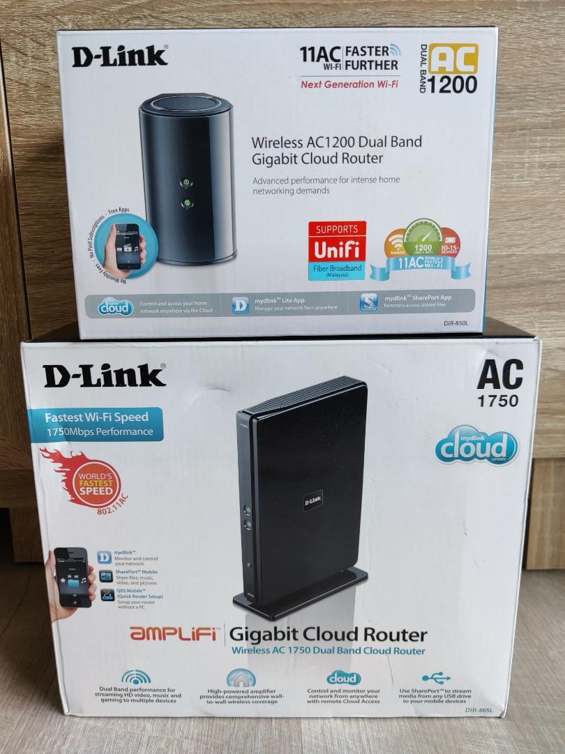 D-Link AC1750 Dual Band Gigabit Cloud Router & Wireless AC1200 Dual ...