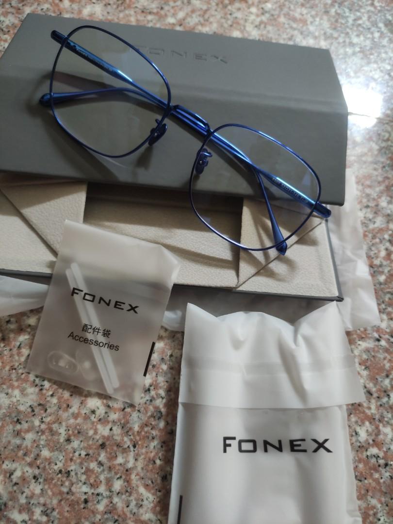 Fonex titanium spring spectacle frame (blue), Women's Fashion, Watches ...