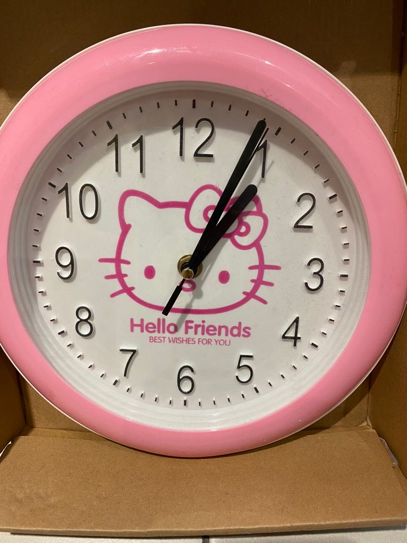 Hello Kitty Wall Clock, Furniture & Home Living, Home Decor, Clocks on ...
