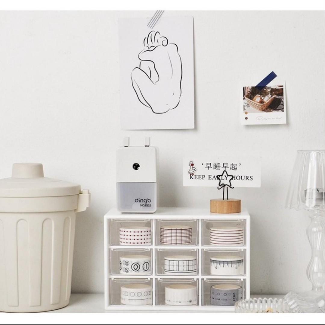 Muji style mini storage drawer organiser 9 grid, Furniture & Home ...