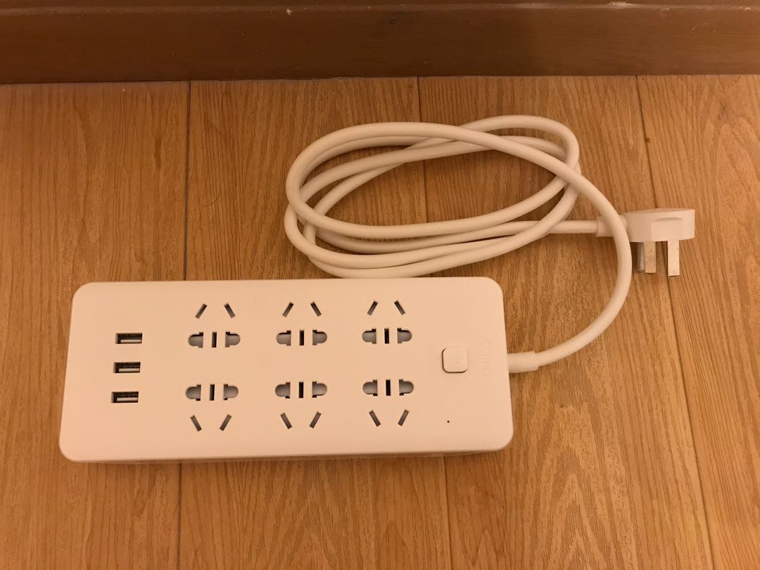 Multi countries extension cord 6 gangs with 3 USB sockets, 家庭電器, 轉插器及插頭 ...