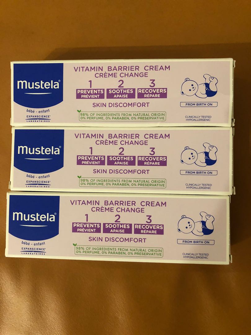 Mustela Vitamin Barrier Diaper Rash Cream 123, 100ml, Babies & Kids ...