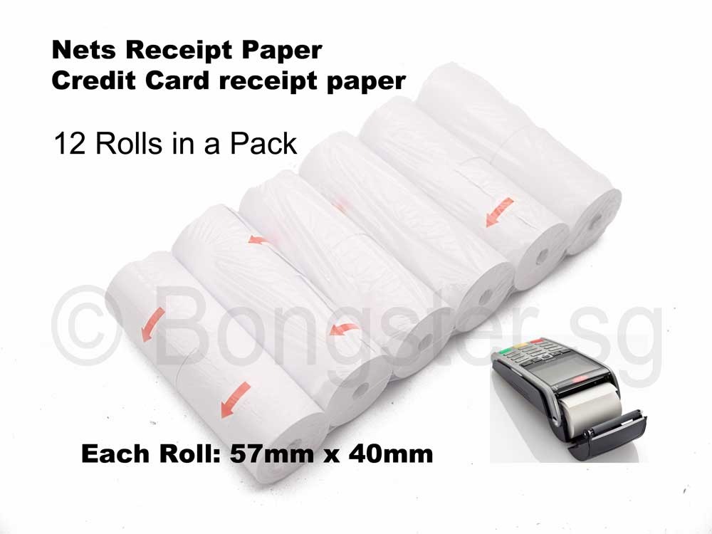 Nets Machine paper roll thermal receipt 57mm by 40mm 12 Rolls, Hobbies ...