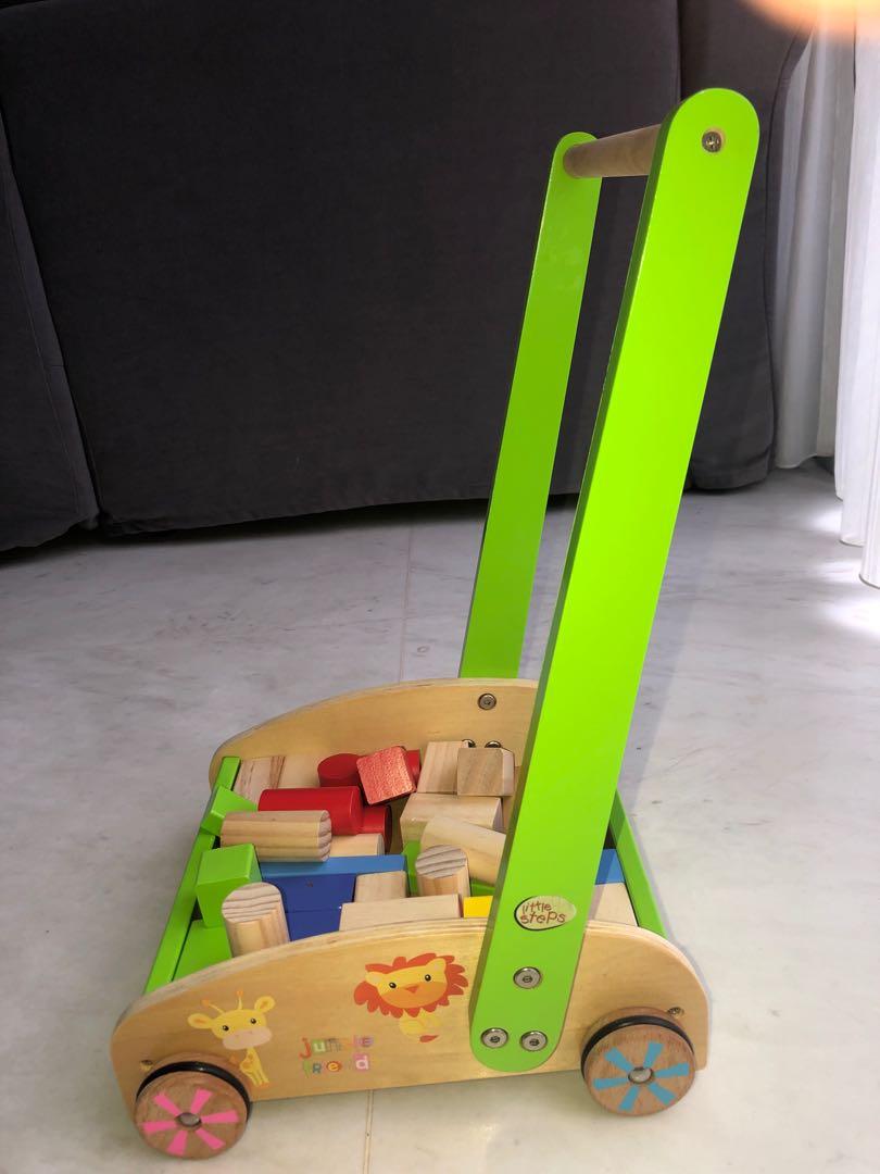 New wooden trolley/walker with blocks, Babies & Kids, Baby Nursery ...