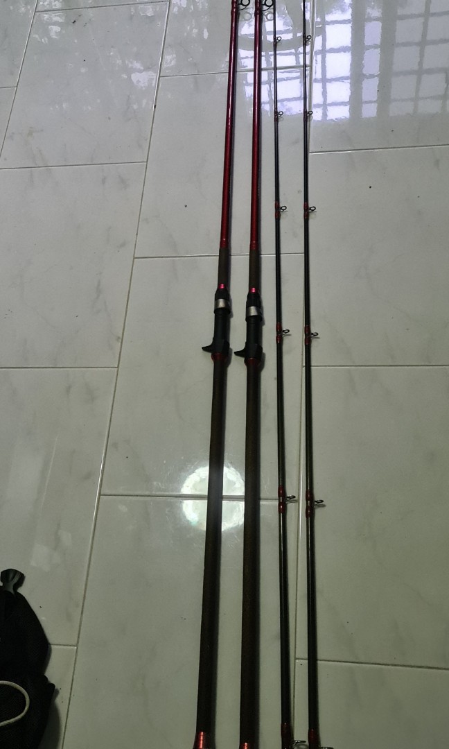 Seahawk 12 ft multipler fishing rod 2 sets, Sports, Sports & Games ...