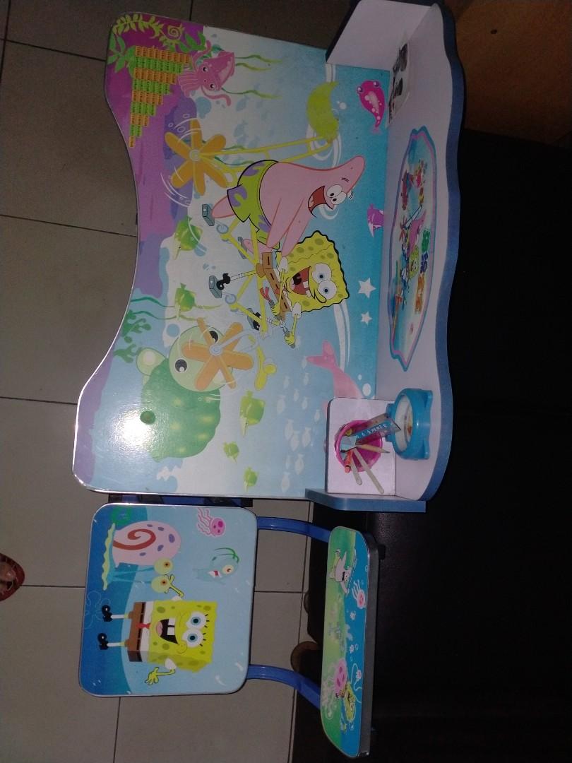 SpongeBob Kids' Study Table -SOLD, Babies & Kids, Baby Nursery & Kids ...