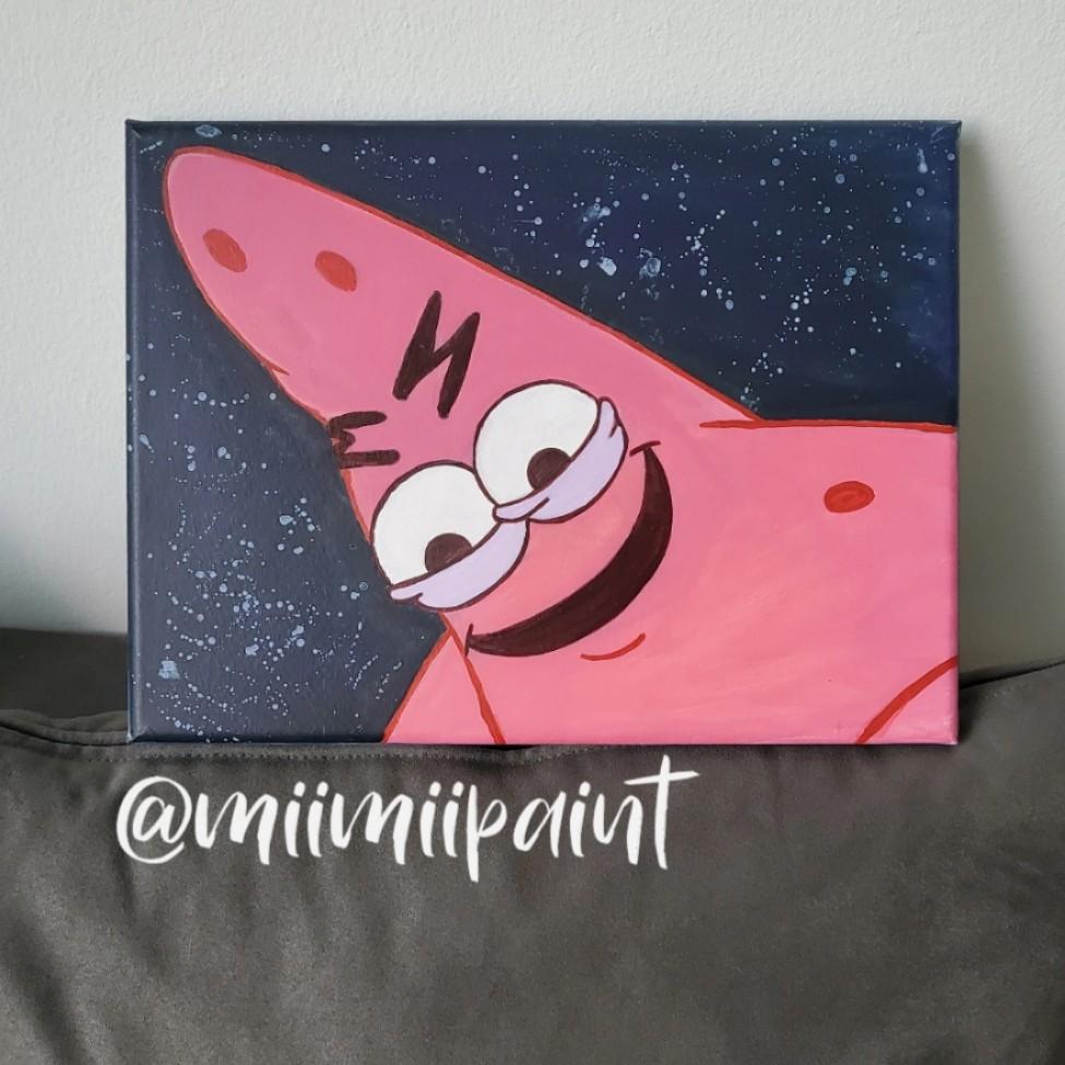 " Savage Patrick " spongebob Acrylic painting (Made-to-order), Hobbies ...