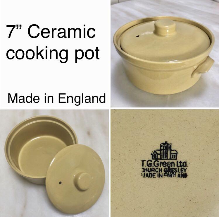 A. Yunan Funnel Steaming Pot B. 8" Ceramic Casserole C. 7” Ceramic ...