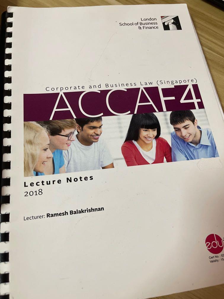 ACCA F4 Corporate &Law (SGP) study notes and revision kits, Hobbies ...