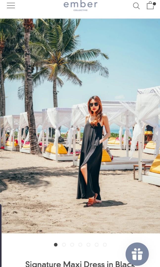 Ember Collective Signature Maxi Dress with side slit & detachable sash ...