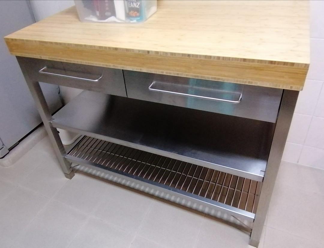 IKEA Kitchen Table Island Work Bench, Furniture & Home Living ...