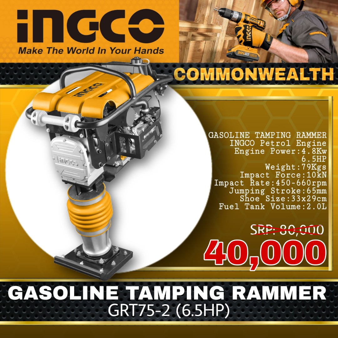 Ingco Tamping Rammer, Commercial & Industrial, Construction & Building ...