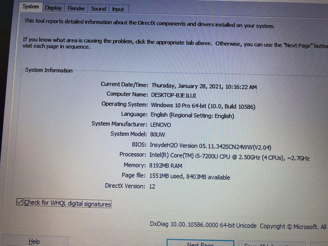 lenovo ideapad 80UW/ core i5-7th generation/ 8gb ram/ 128gb ssd/ 2gb ...