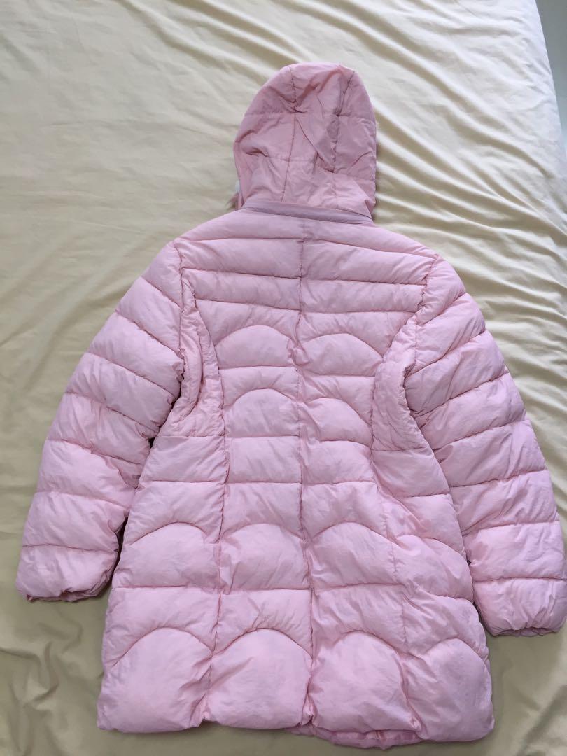 Light Pink Winter Jacket with Detachable Furry Hood, Babies & Kids ...