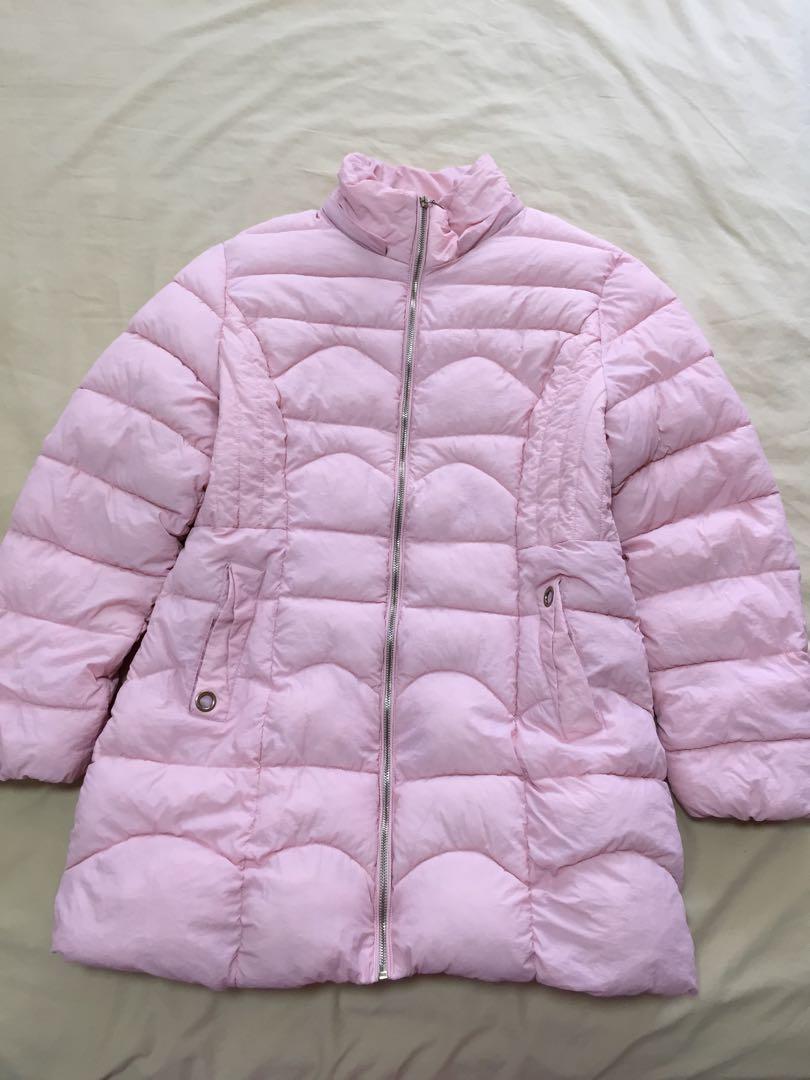 Light Pink Winter Jacket with Detachable Furry Hood, Babies & Kids ...