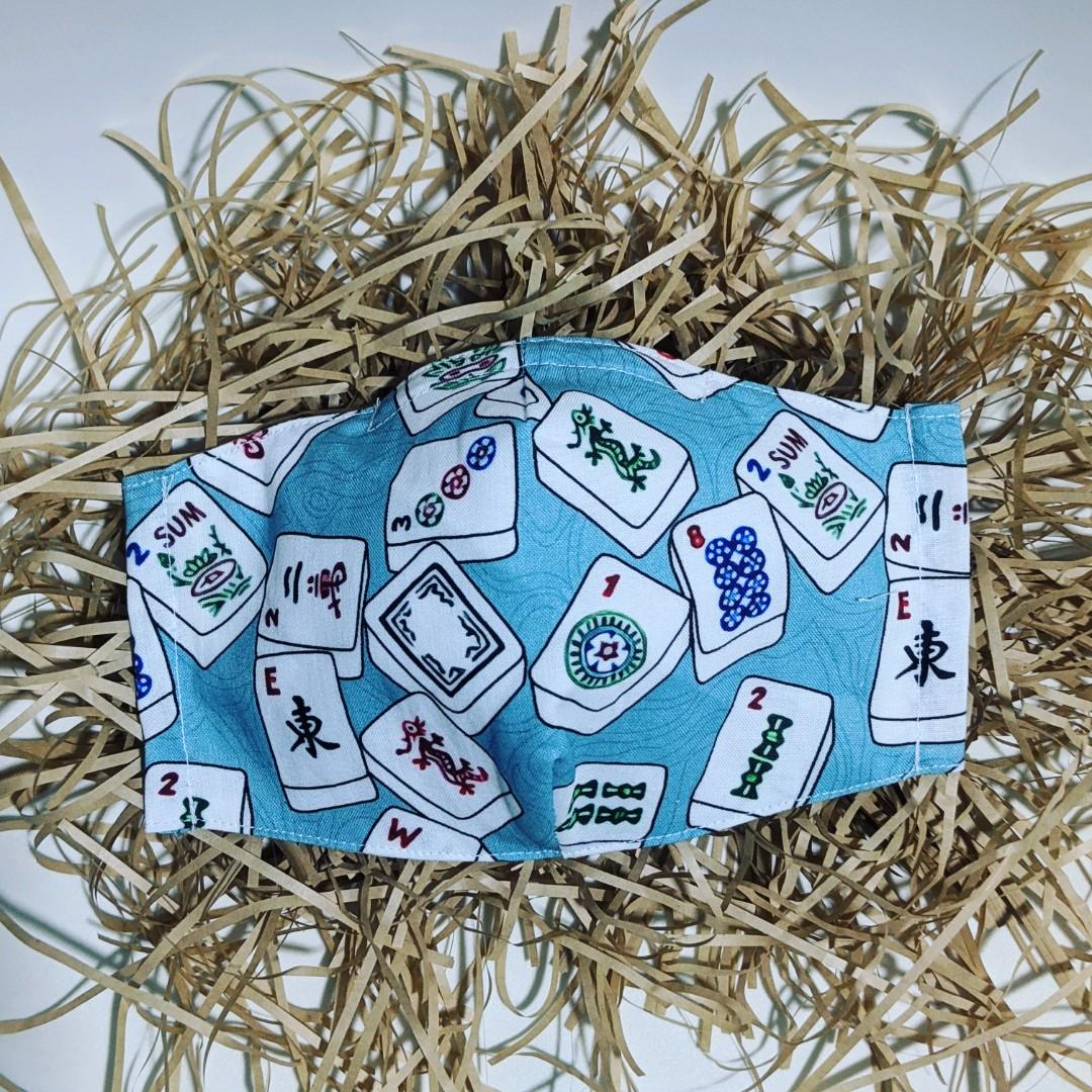 Mahjong mask fabric mask adult mask cny mask, Health & Nutrition, Face ...