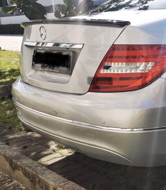Mercedes C180 C200 W204 Tail Spoiler / Boot Lip (Obsidian Black), Car ...