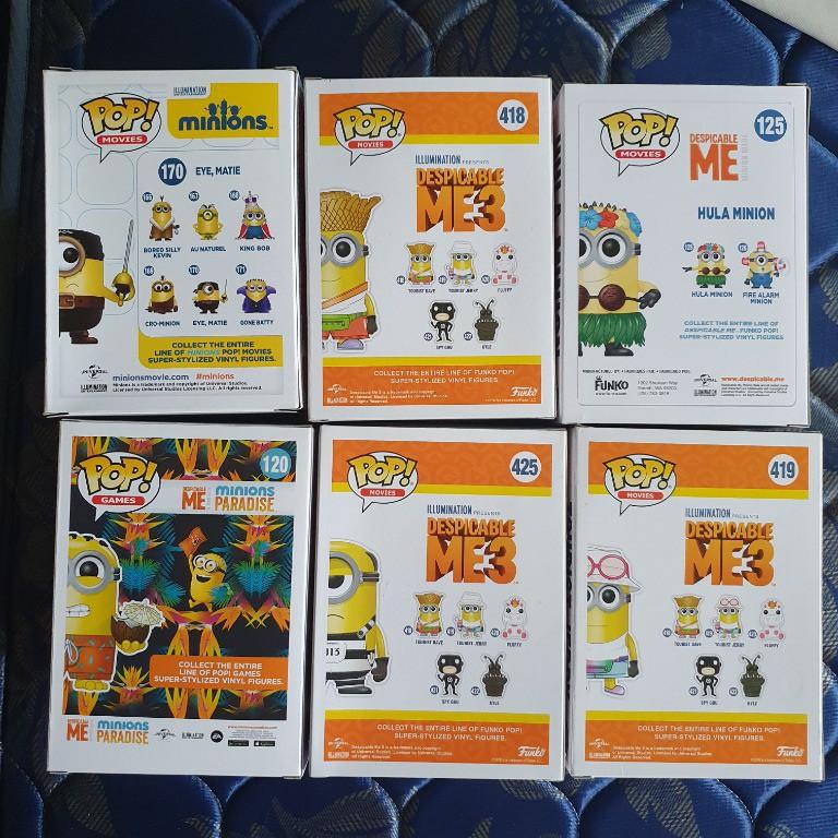 Minions funko pop set, Hobbies & Toys, Toys & Games on Carousell