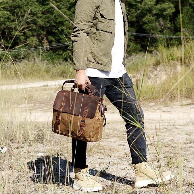 Motorcycle Pannier Messenger Bag saddlebag side for Harley Triumph Mutt ...