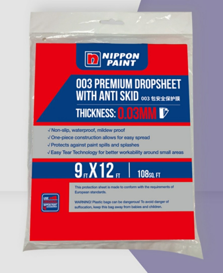 Nippon paint premium dropsheet (1 carton/24 new packets), Hobbies ...