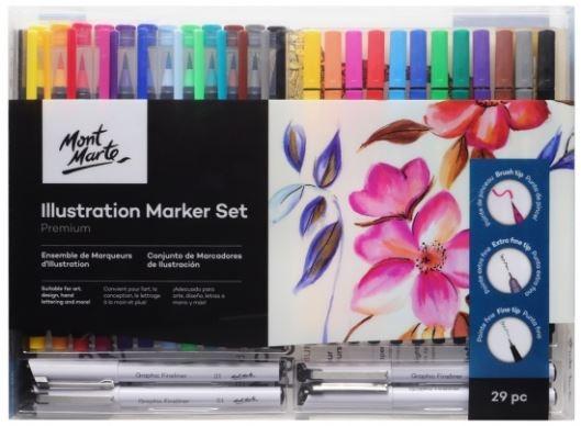 Premium Illustration Marker Set 29pc, Hobbies & Toys, Stationery ...