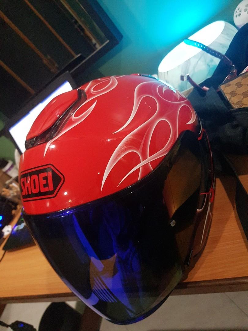 SHOEI REBORN RED, Motorcycles, Motorcycle Accessories on Carousell