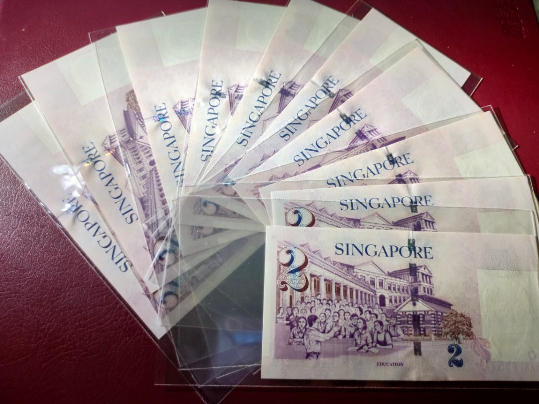 Singapore President Series SGD2 Consecutive Run Prefix OAA, Hobbies ...