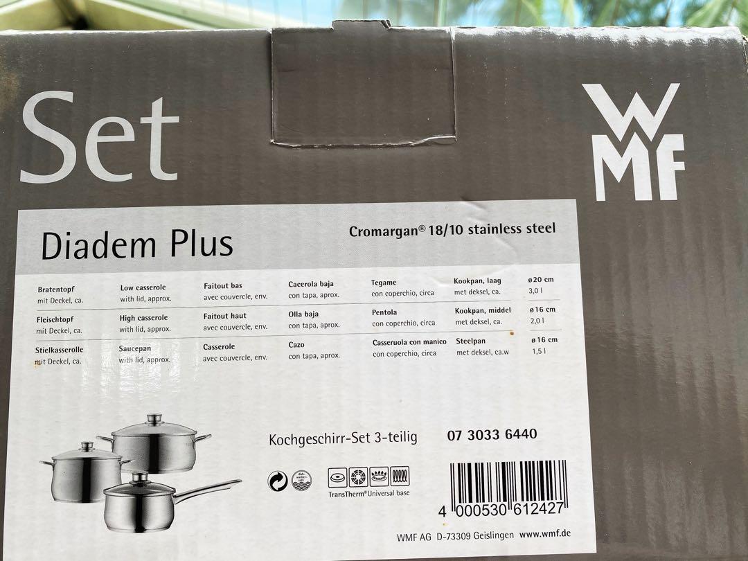 BNIB WMF Diadem Plus 3 Pots Set, Furniture & Home Living, Kitchenware ...