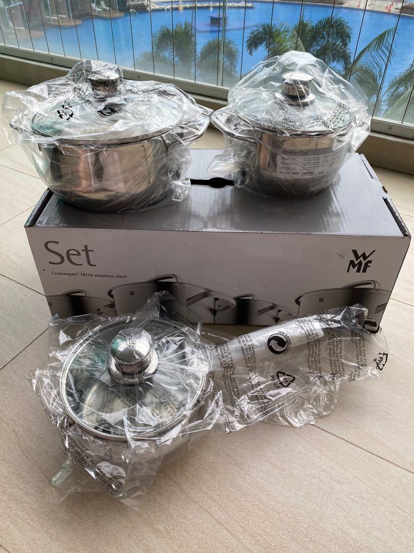 BNIB WMF Diadem Plus 3 Pots Set, Furniture & Home Living, Kitchenware ...