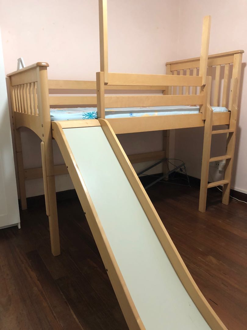 Bolton loft bed with slide, Furniture & Home Living, Furniture, Bed ...