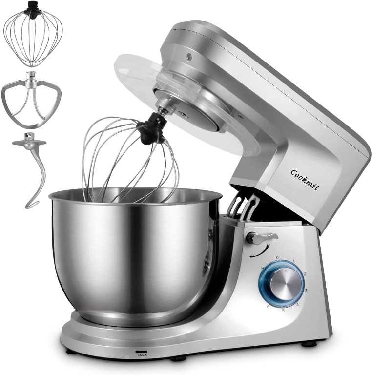 Cookmii Stand Mixer, 1800W High Power Food Mixer, Tilt-Head Electic ...