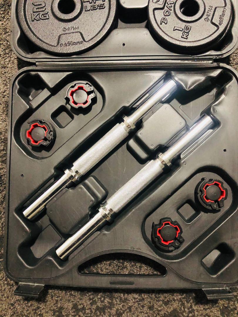 Domyos 20 kg weights set (with box, MINT condition), Sports Equipment ...