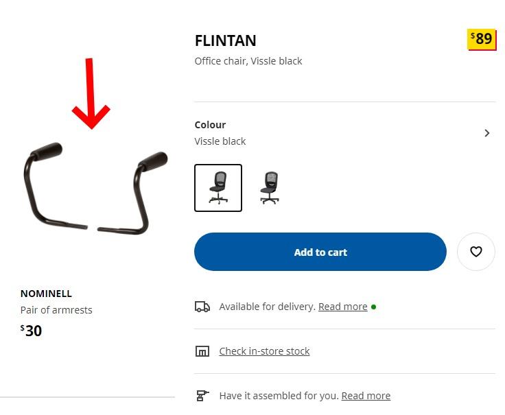 ikea arm rest nominell Flintan, Furniture & Home Living, Furniture ...