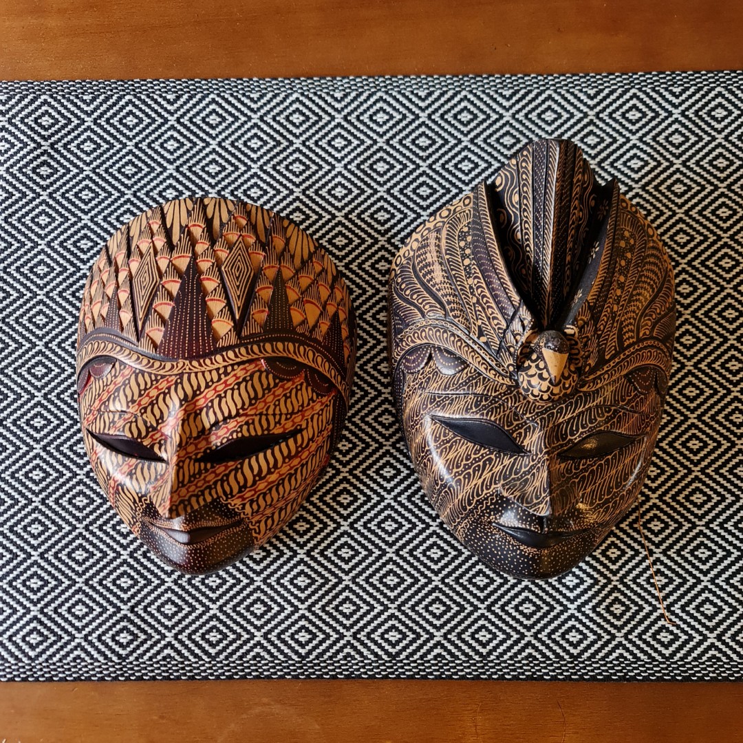 MASK: Wooden Topeng Batik Panji L, Everything Else on Carousell