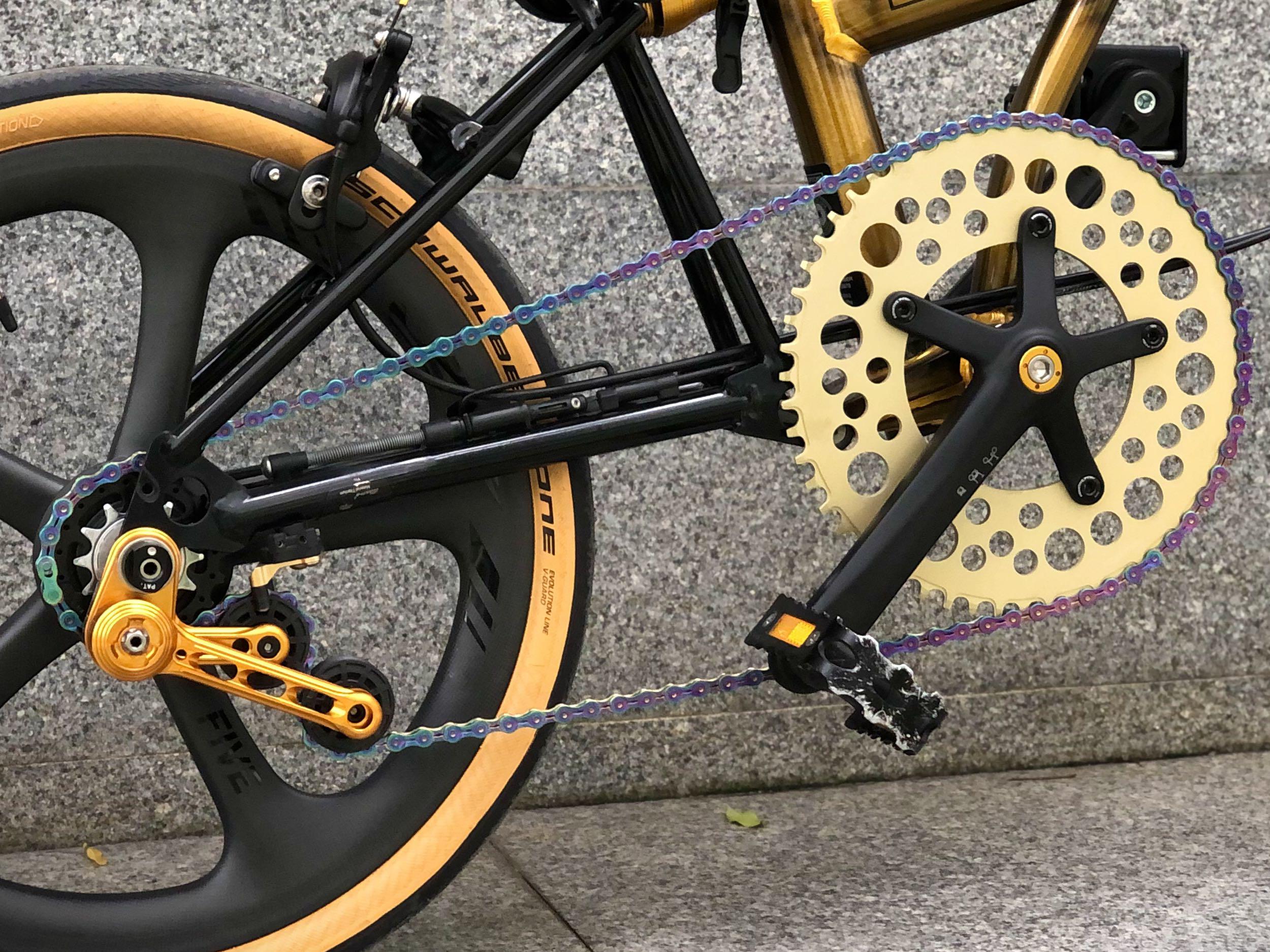 Oil slick Rainbow chain for Brompton, Sports Equipment, Bicycles ...
