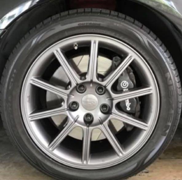 Used Original WRX STi Rims 17", Car Accessories, Tyres & Rims on Carousell