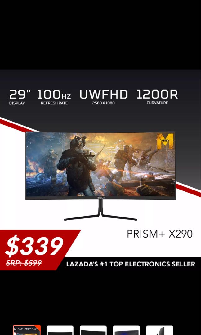 Prism 29” Curved Monitor, Computers & Tech, Parts & Accessories ...