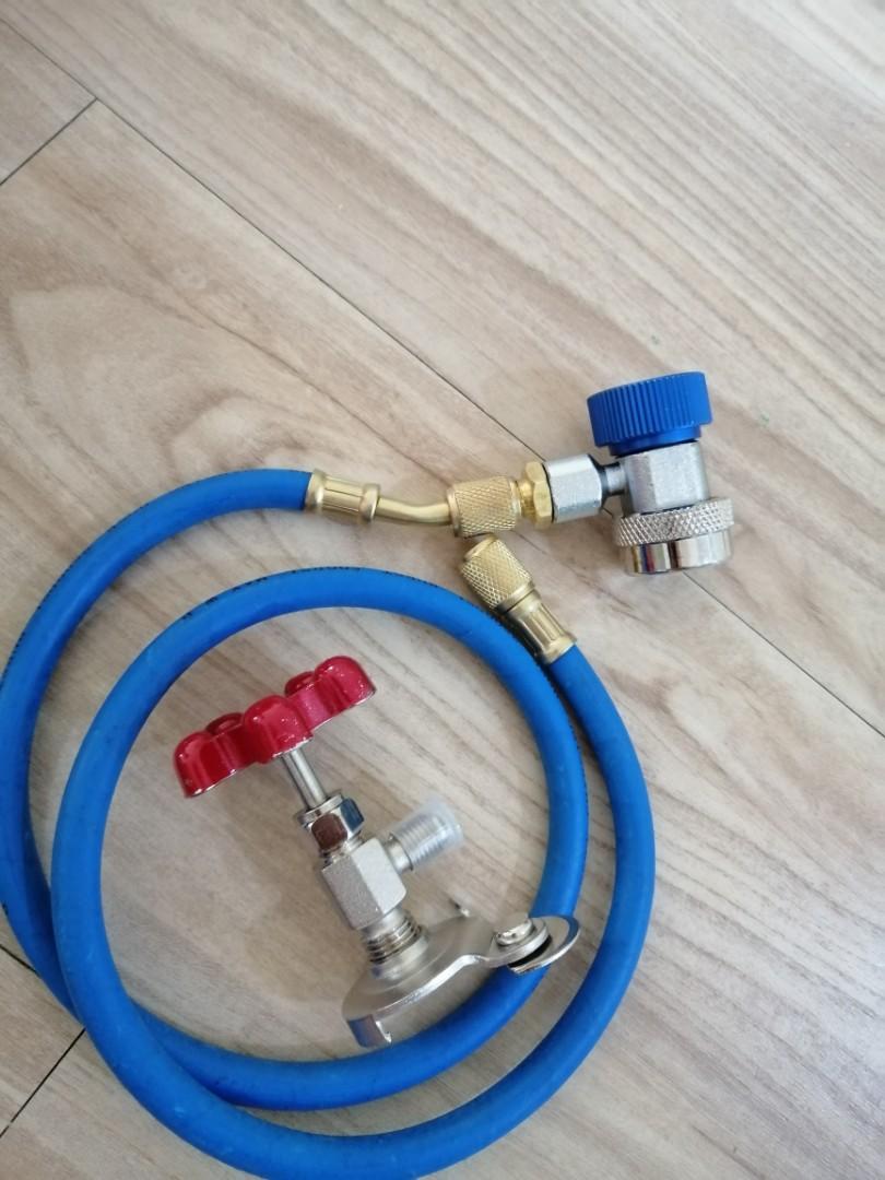 R134a Refrigerant / compressor oil Recharge Hose kit., Auto Accessories ...