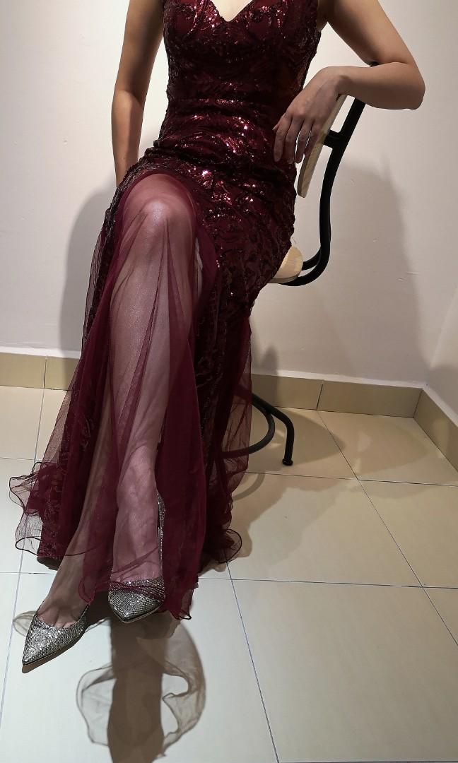 Sexy Red Evening Dress With Embroidery Suitable For Event Or Gala