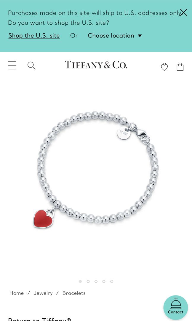 Tiffany Co Return to Tiffany red Heart bracelet, Women's Fashion ...