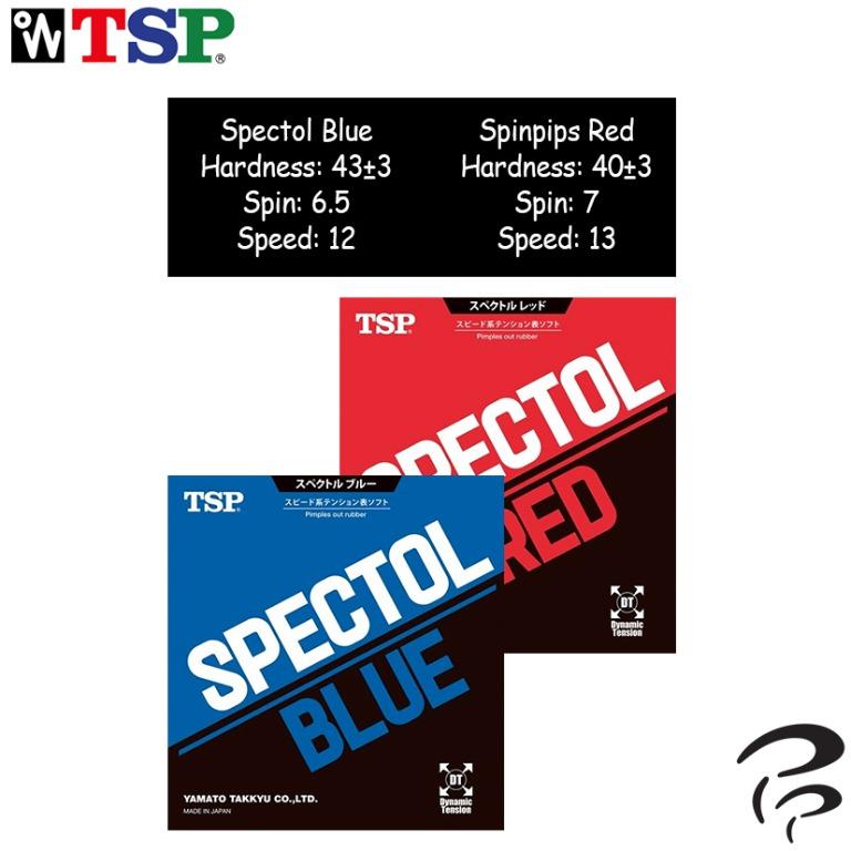 TSP Spectol Blue/Spectol Red Table Tennis Rubber, Sports Equipment, Sports & Games, Racket ...