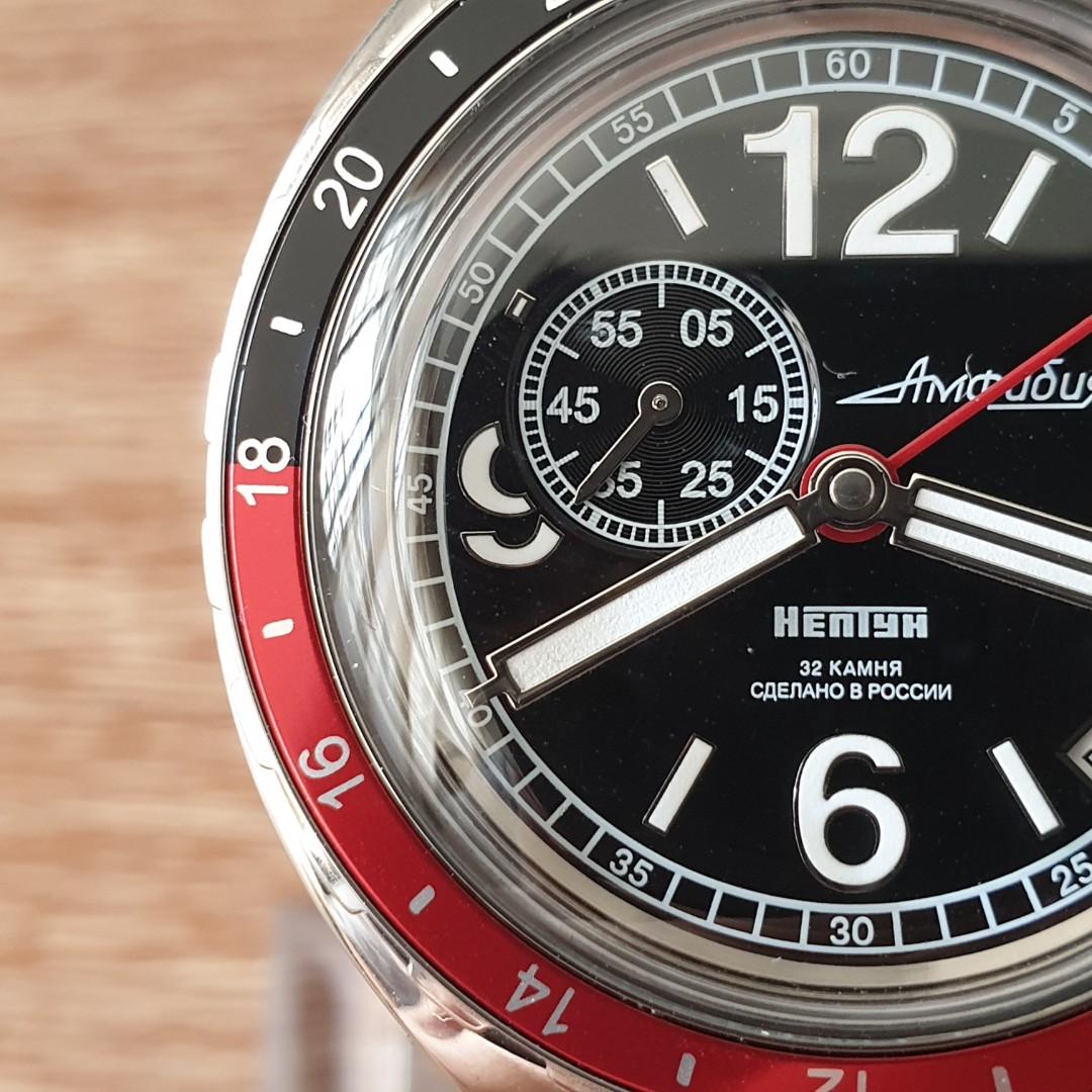 Vostok Amphibia Neptune GMT Dive Watch 200M WR. GMT hand, 24 hour bezel ...