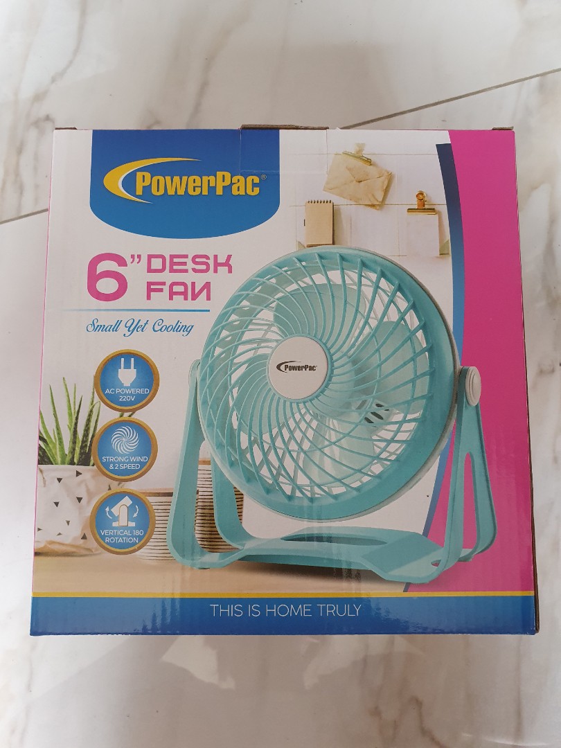 6" Powerpac DESK FAN, Furniture & Home Living, Lighting & Fans, Fans on ...