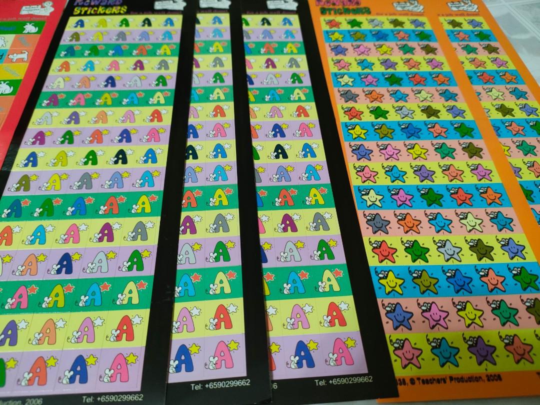 9 strips of reward square stickers (essential for teachers or parents ...